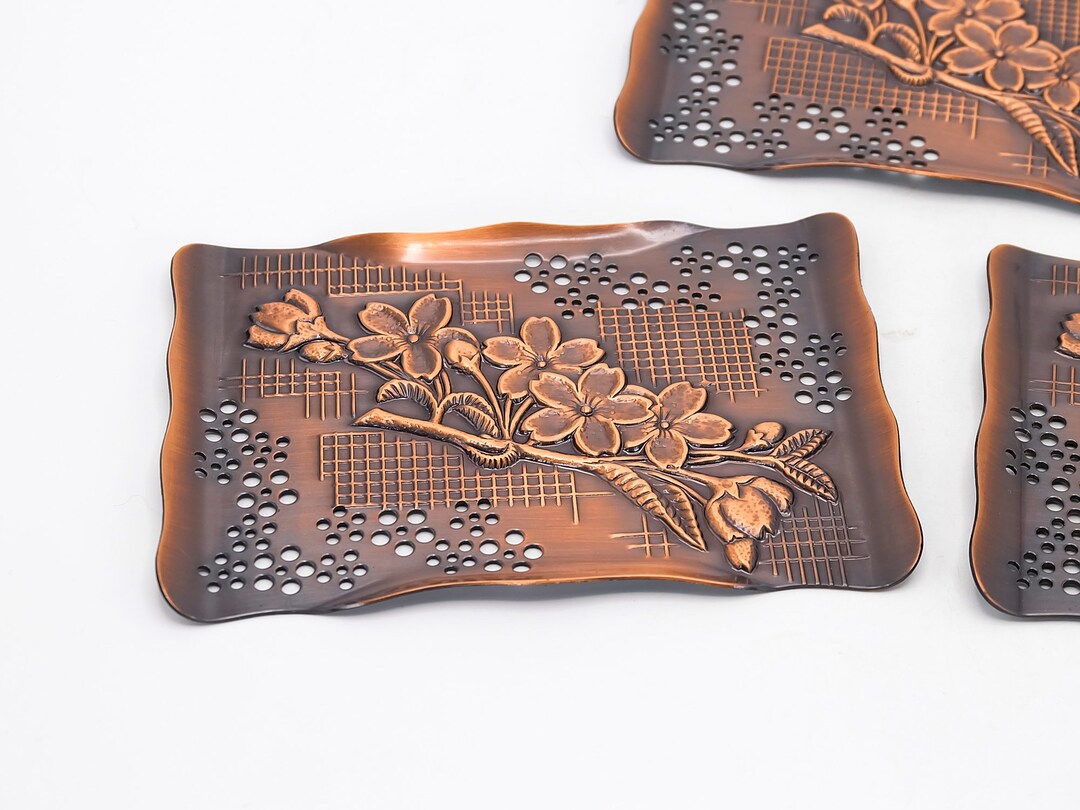 Japanese Pure Copper Plates Set Cherry Blossom Design Meimei-sara ...