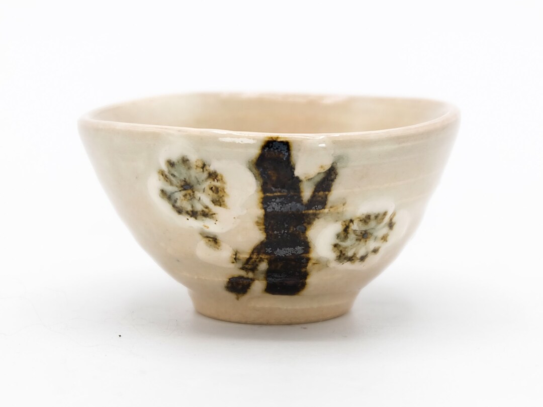 Guinomi Sake Cup Plum Blossom Design by Rokubei Kato Seto Ware ...