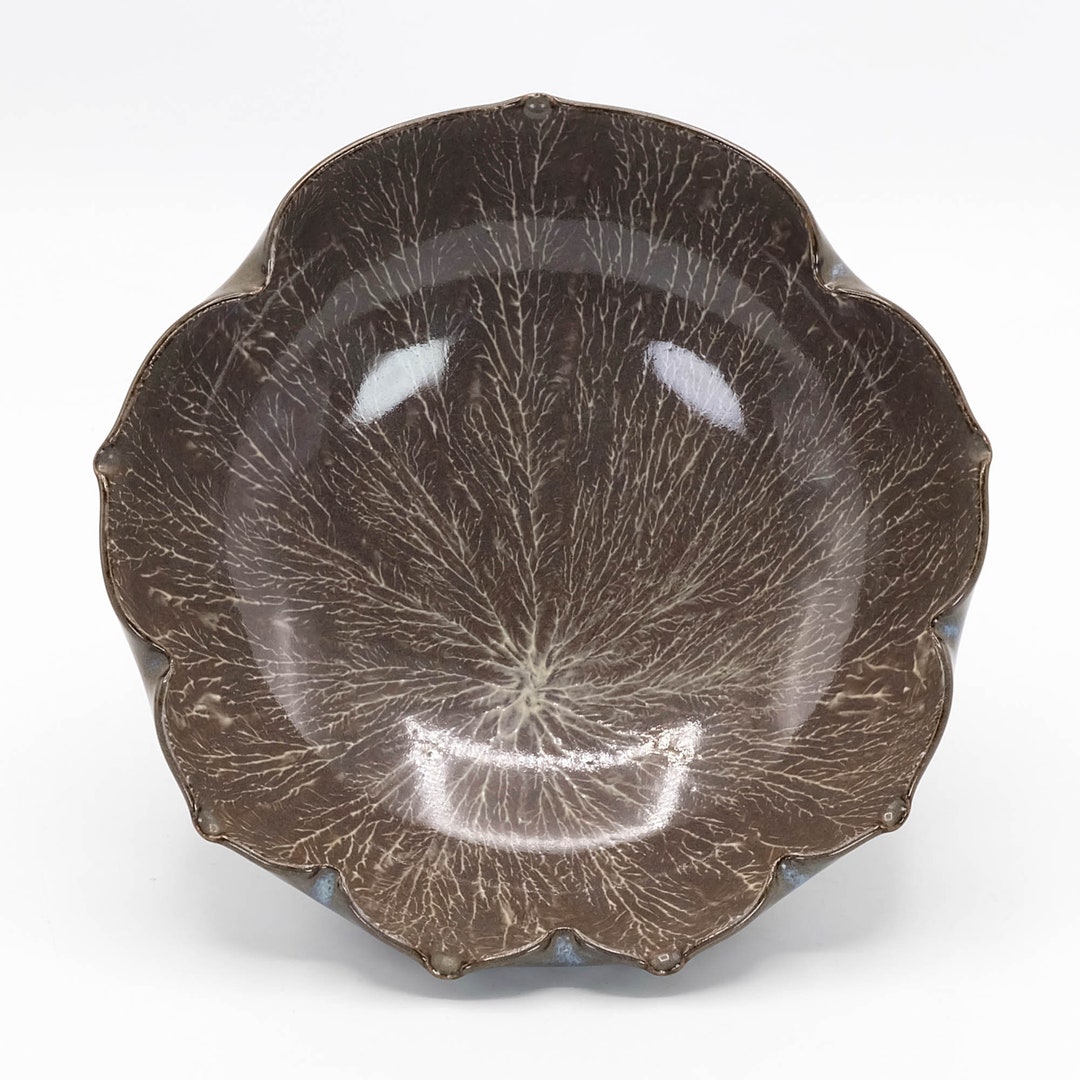 Japanese Pottery Bowl Leaves Shape by Yokoishi Gagyu XIII Utsutsugawa ...