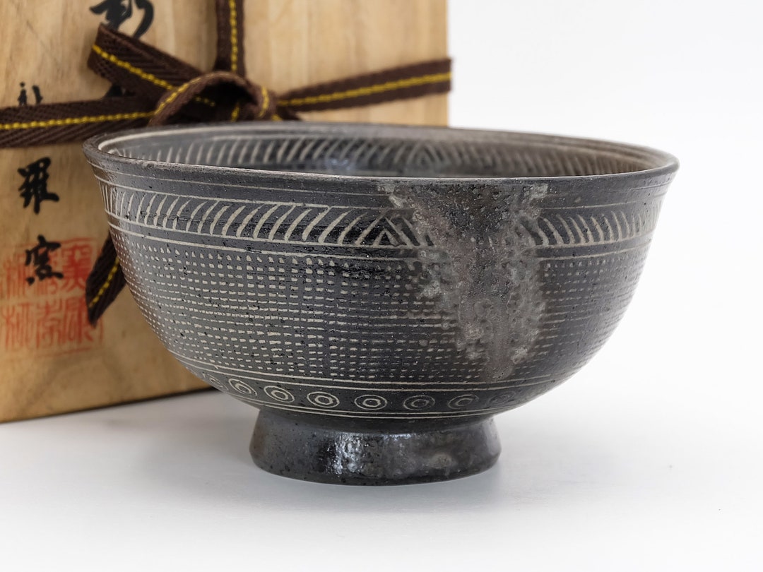 Korean Tea Bowl Mishima White Slip Inlay by Yanagi Silla Kiln Korai ...