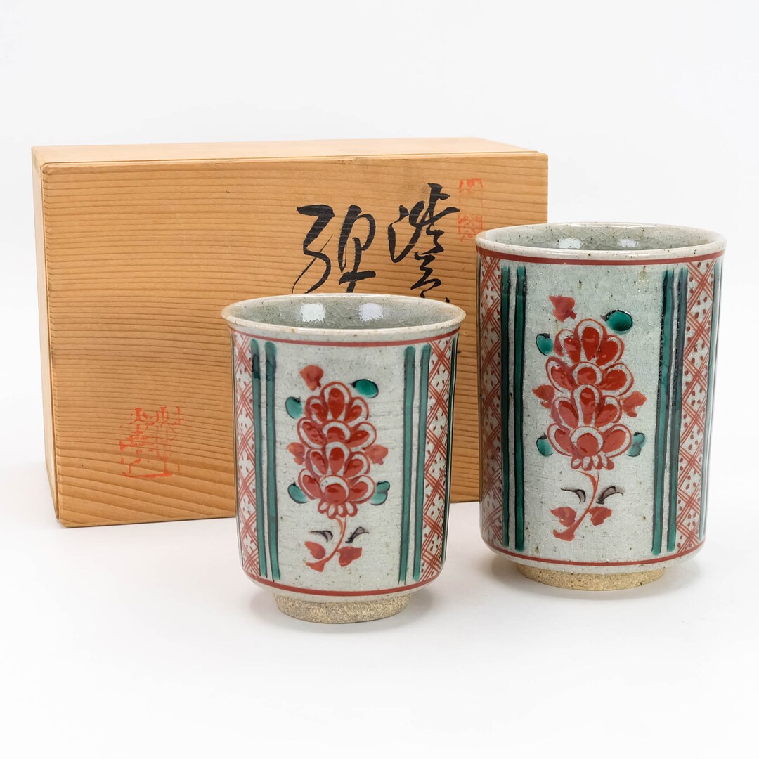 Japanese Tea Cup Aka-e by Shibukusa Ryuzo Shibukusa Ware Teacup Meoto ...