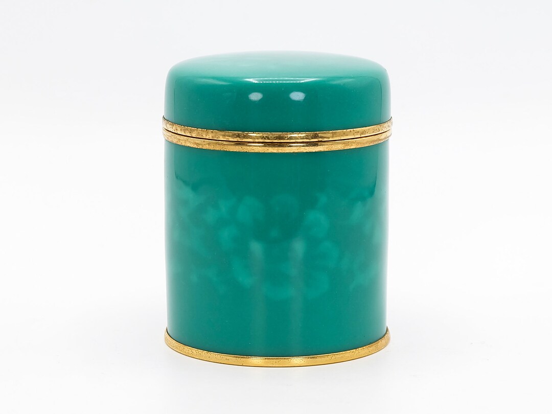 Japanese Cloisonne Cigarette Case Green Enamel Peony Arabesque Design ...