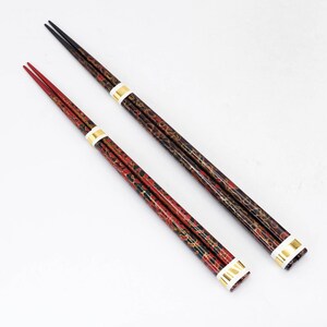 Japanese Lacquered Wooden Soup Bowl With Chopsticks Tsugaru-nuri Lacquerware Kara-nuri Shiru-wan ...