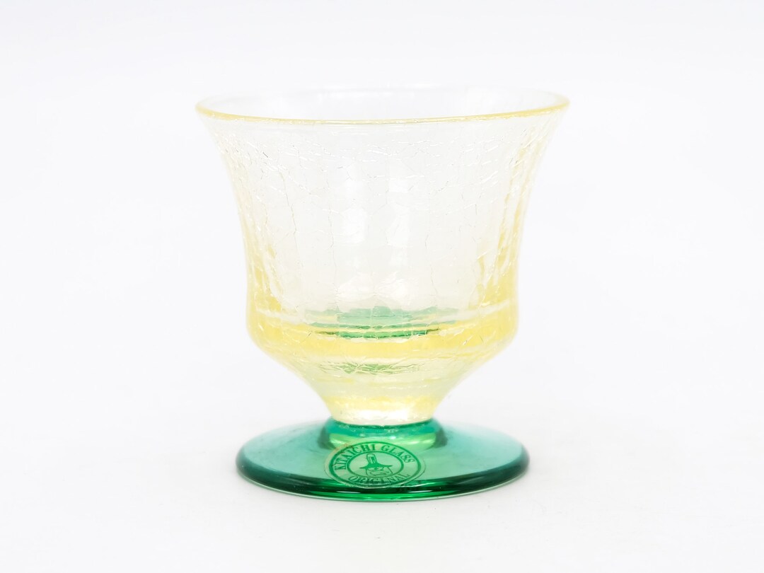 Guinomi Sake Cup Crackle Pattern by Kitaichi Glass Otaru - Etsy