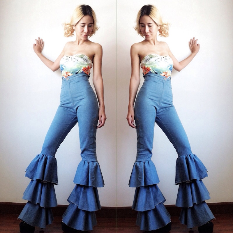 Womens Ruffle Pants - Etsy