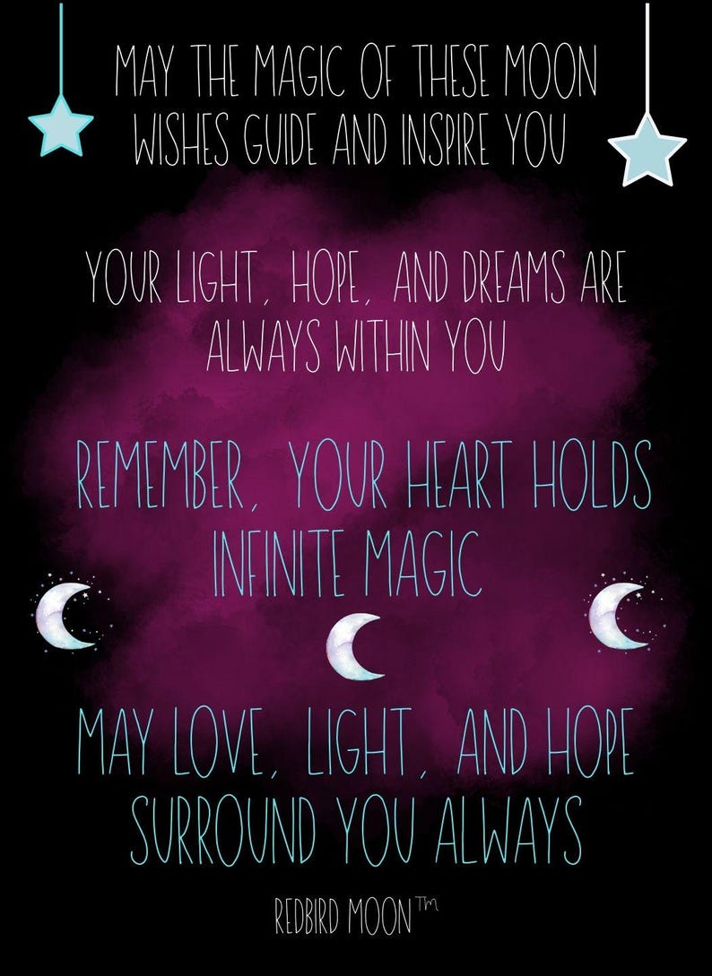 Whimsical Moon Wishes Printable Affirmation Cards – Mystical Self-care ...