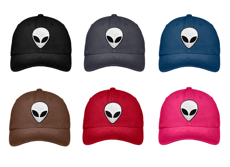 Alien Hat Embroidered Faded baseball cap Edgy Goth Nasa | Etsy