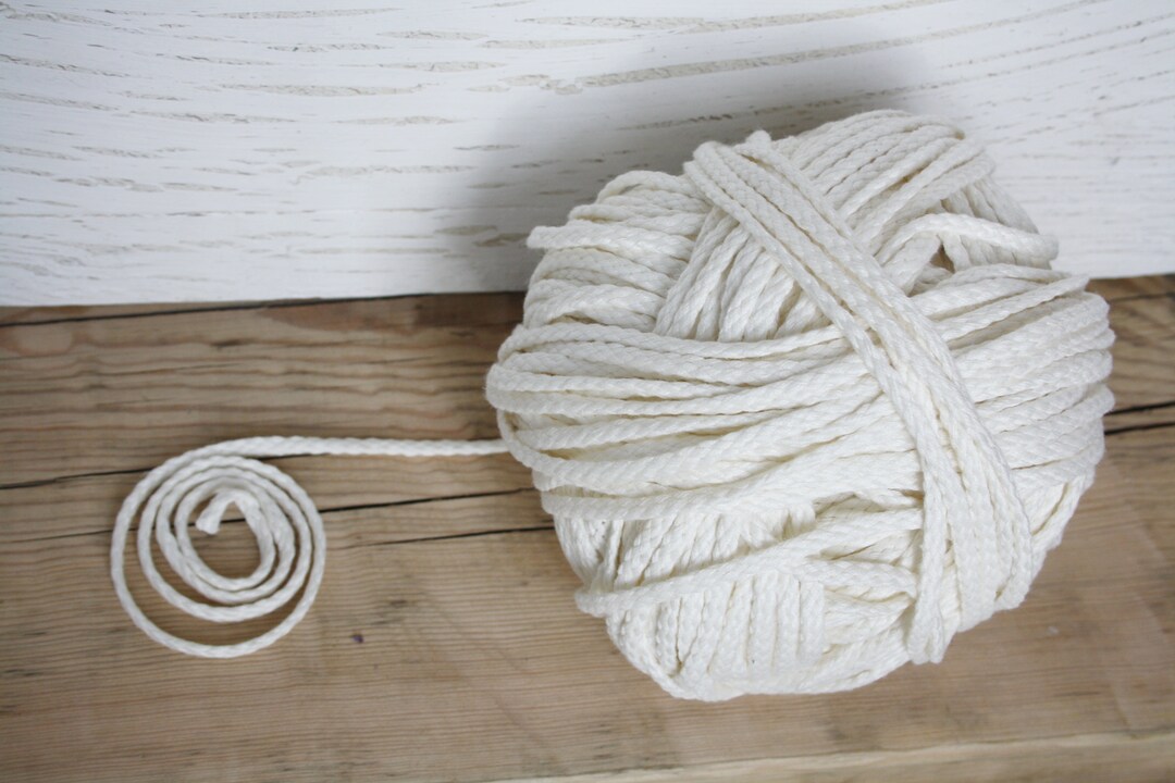 White Braided Linen Flax Rope Natural Thick Cord 5 Yards DIY Craft ...