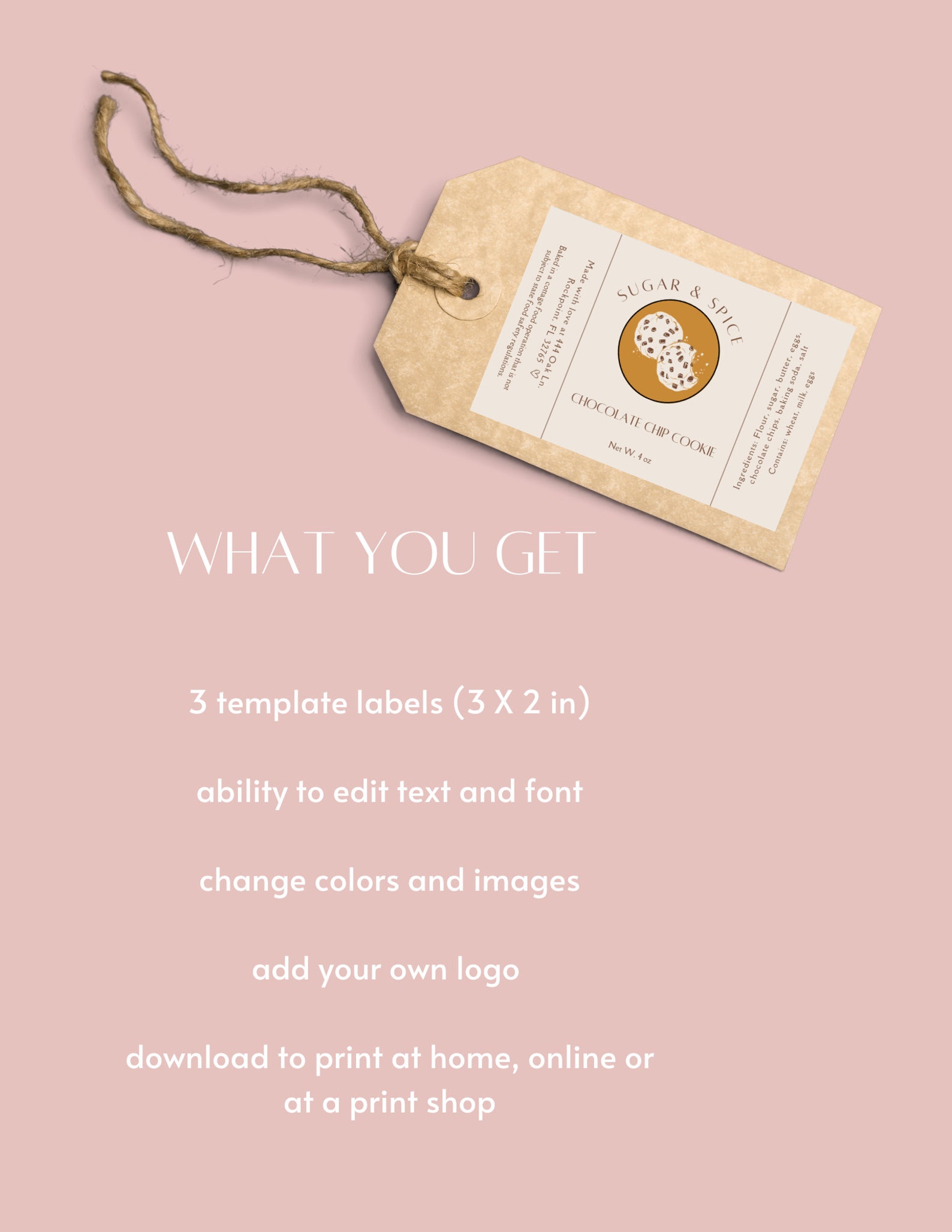 Cottage Bakery Label Template - Etsy