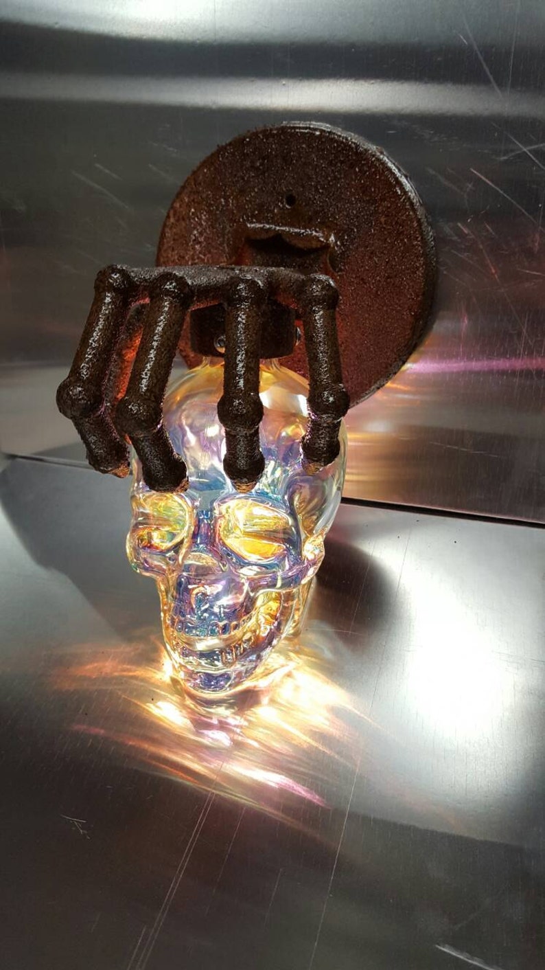 Crystal Skull Light. Rusty Weathered Look Sconce - Etsy