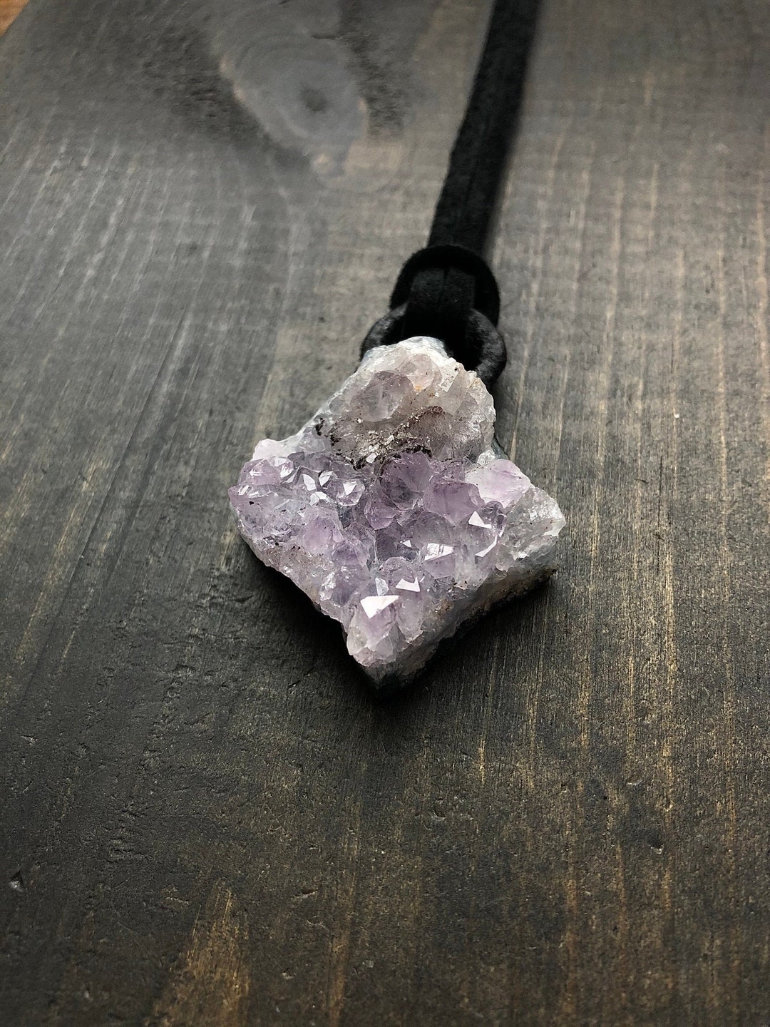 Triangular Amethyst Geode Pendant - Etsy