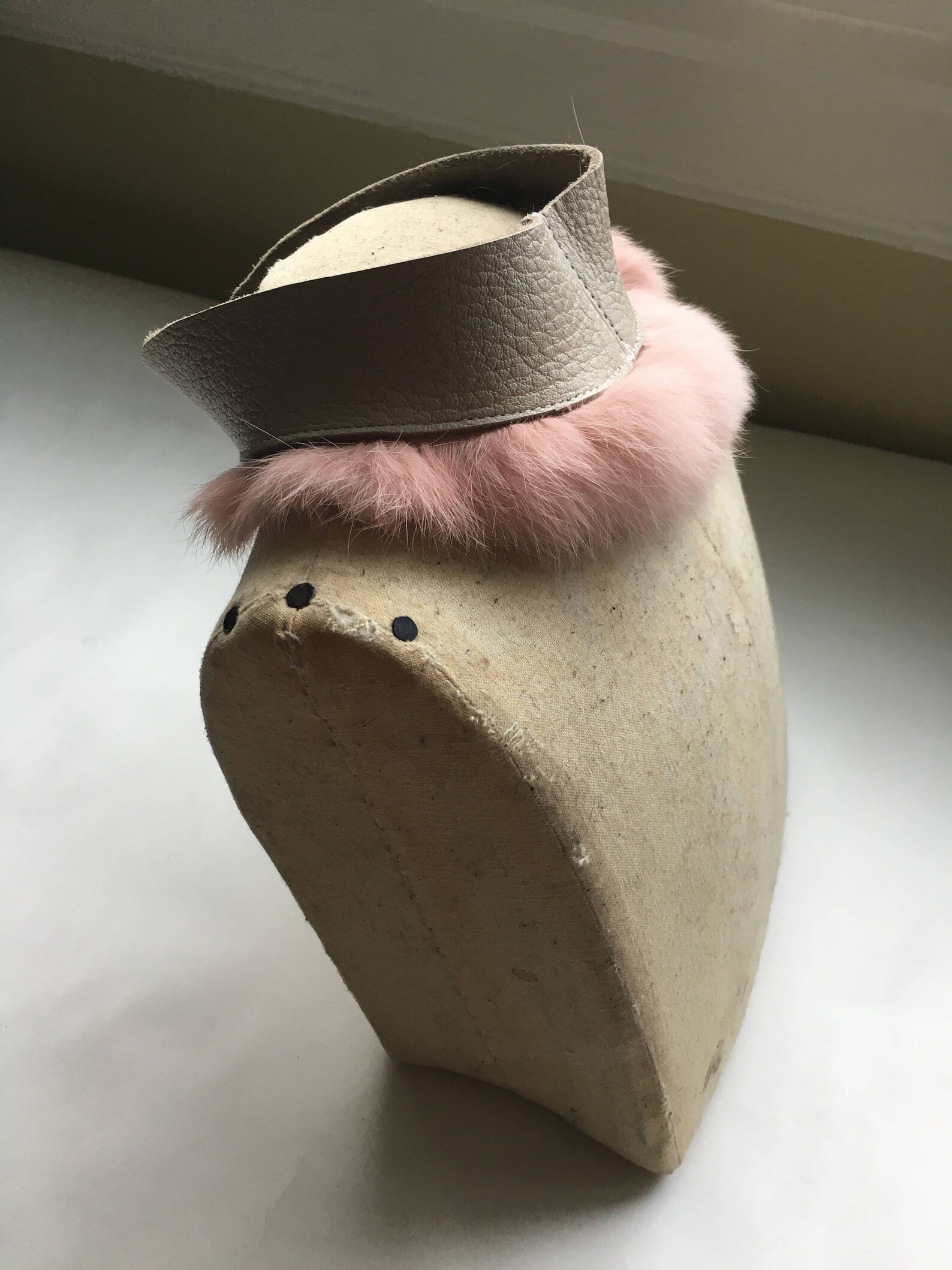 Pink Slender Choker NZ Deer Hide and Rabbit Fur Trim - Etsy