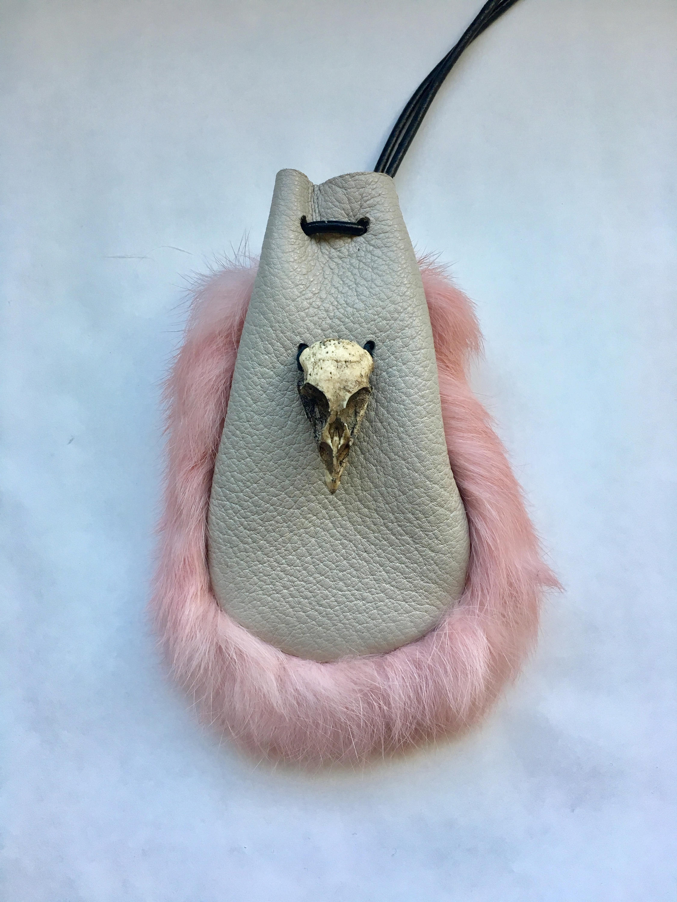 Pink SIGIL Medicine Bag With Replica Quail Skull | Etsy