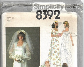 Simplicity Sewing Pattern 7429 From 1991. Misses Lined Bridal Gown W ...