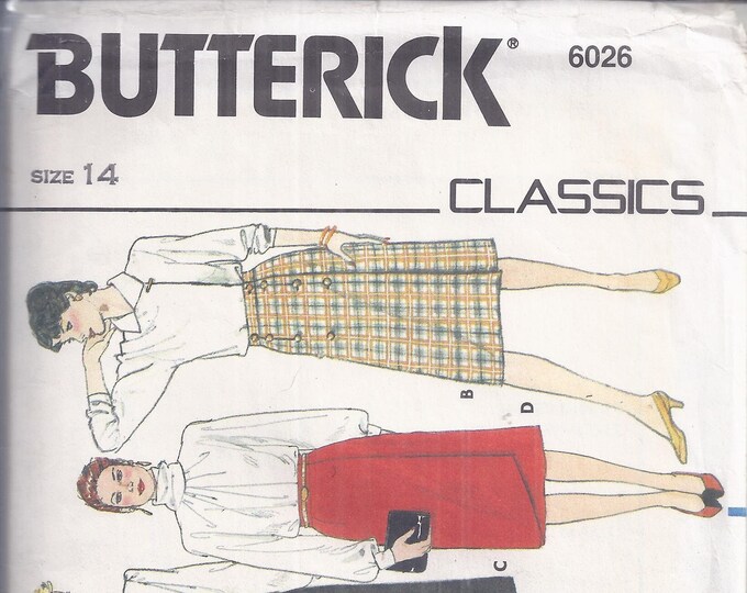 Butterick Sewing Pattern 6026 From 1980's. Misses Straight Skirts With ...