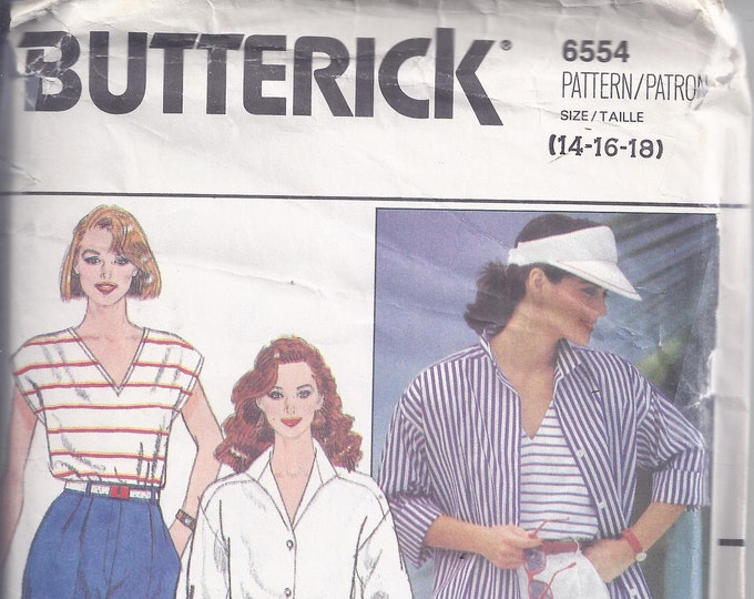Butterick 6554 Sewing Pattern From 1980's. Misses Shirt - Etsy