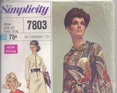 Simplicity 7803 Vintage 1968 Sewing Pattern. Misses Dress: - Etsy
