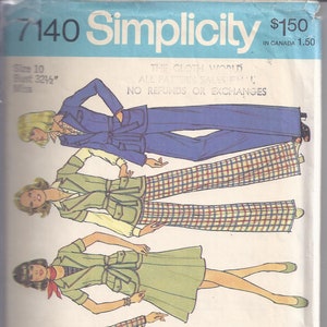 Vintage Simplicity Sewing Pattern # 7140 From 1975: Misses Front Wrap ...