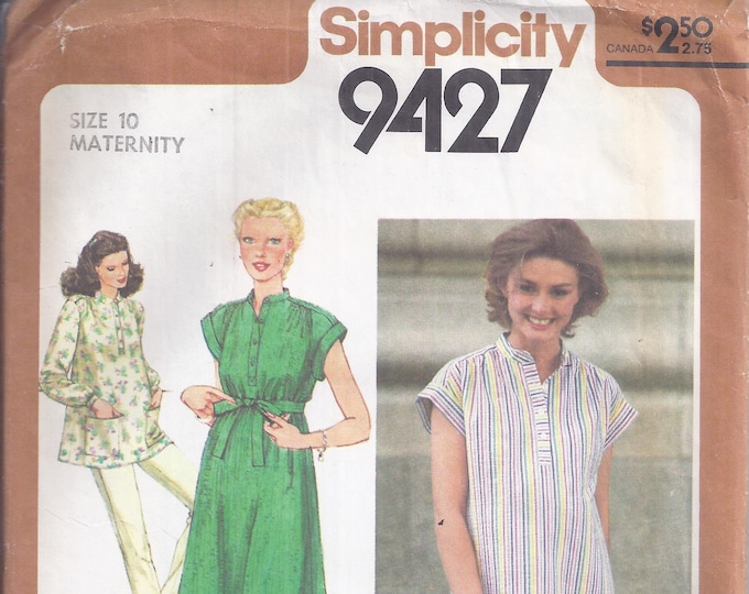 Simplicity Pattern # 9427 From 1980: Misses Maternity Pullover Dress or ...