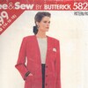 Vogue Sewing Pattern 8354 From 1992. Misses Unlined Jacket and Dress ...