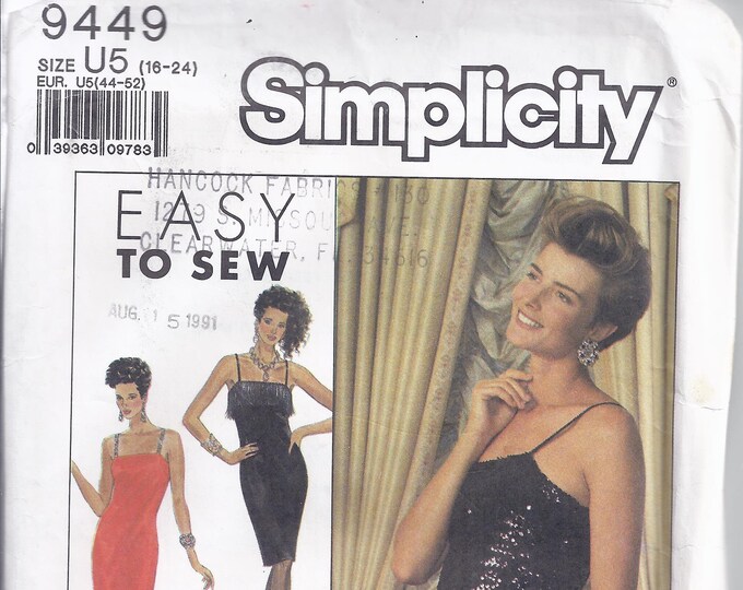 Simplicity Sewing Pattern 9449 From 1989. Misses' Lined Dress and Lined ...