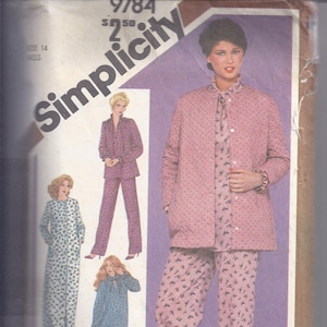 Simplicity Sewing Pattern 9784; ©1980; Misses' Robe or Jacket, Pullover ...