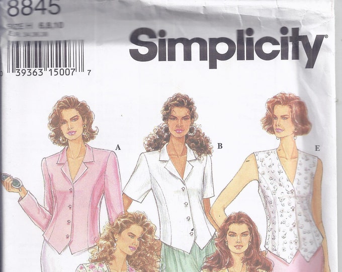 Simplicity Sewing Pattern 8845 From 1994. Misses Tops With Shaped ...