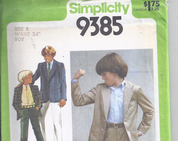 Simplicity Sewing Pattern 9385 From 1980. Boys Pants and Unlined Jacket ...