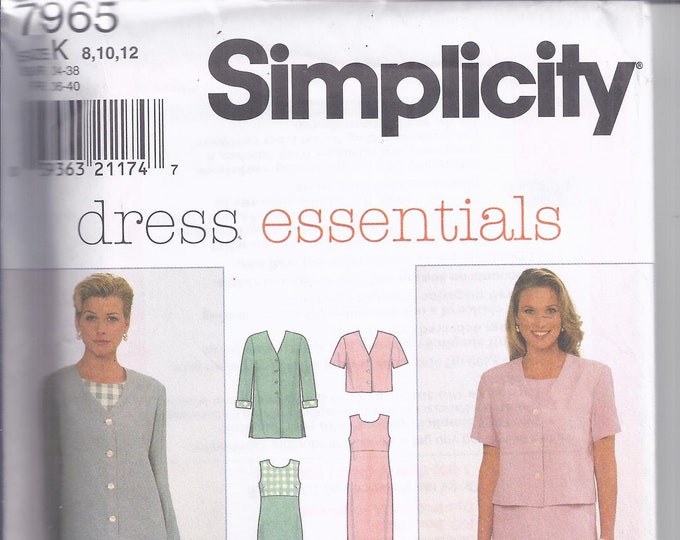 Simplicity 7965 Sewing Pattern From 1997. Misses Jacket and Sleeveless ...