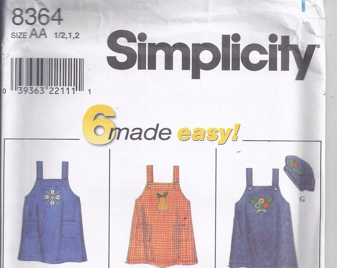 Simplicity 8364 Sewing Pattern From 1998. Toddlers Jumper and Hat ...