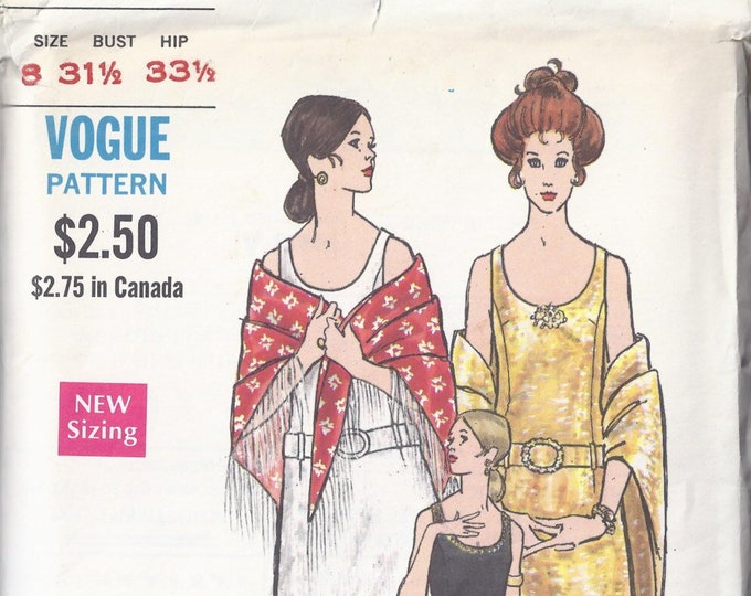 Vogue Pattern 7765 1970 Misses Evening Gown and Shawl. Bust 31 1/2 - Etsy