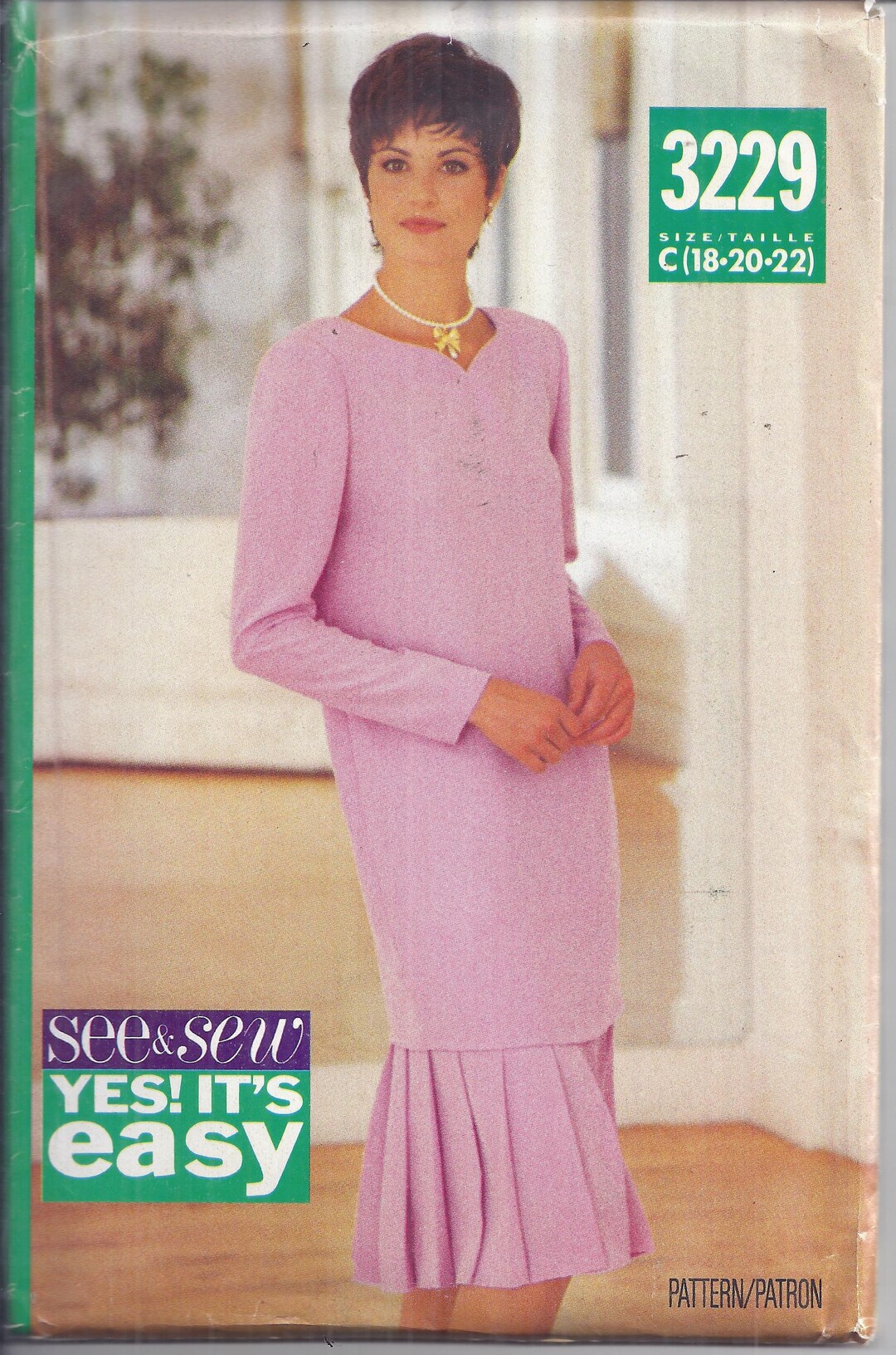 Butterick 3229 Sewing Pattern From 1993. Misses Top and Skirt. Bust 40 ...
