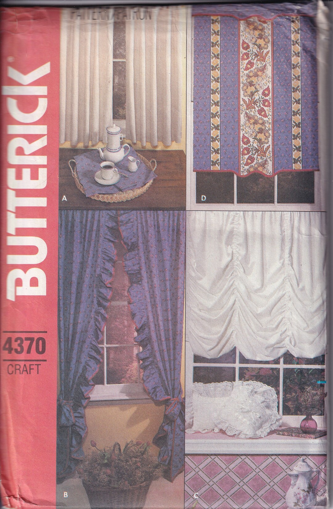 Butterick Sewing Pattern From 1986. Window Treatments: Curtains and ...