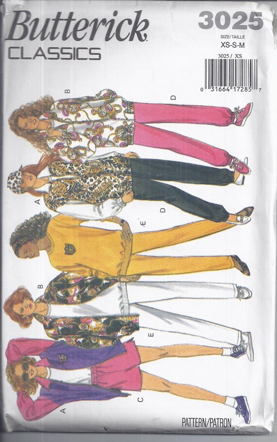 Butterick 3025 Sewing Pattern From 1993. Misses Jacket Top - Etsy