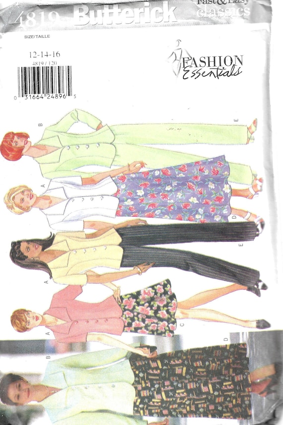 Butterick 4819 Sewing Pattern From 1997. Misses' Top - Etsy
