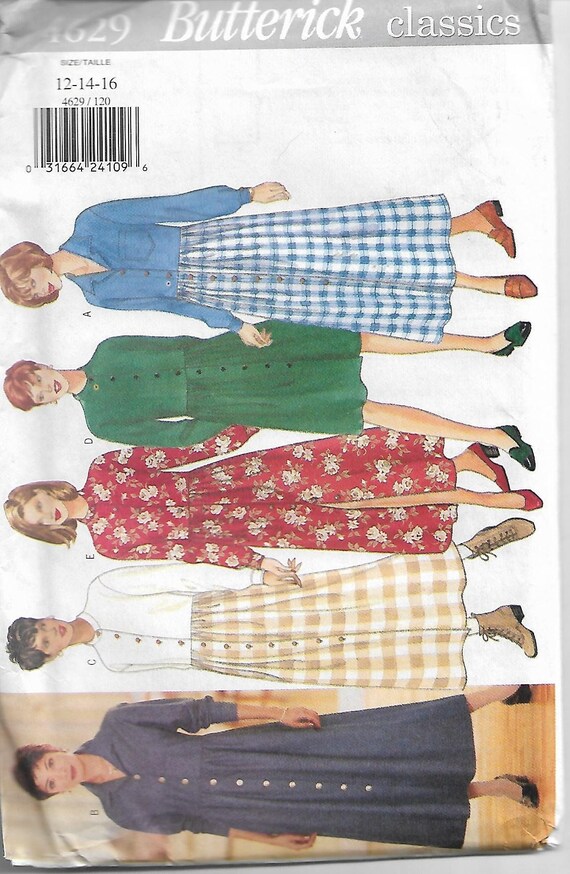 Butterick 4629 Sewing Pattern From 1996. Misses Dress With | Etsy