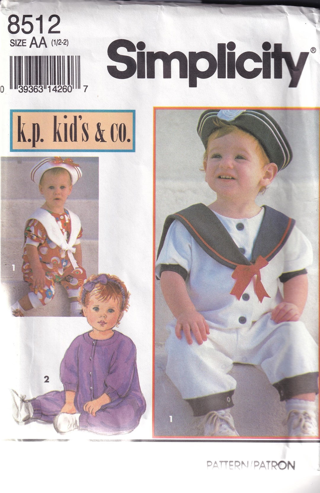 Simplicity 8512 Sewing Pattern From 1993. Toddler Romper, Hat and ...