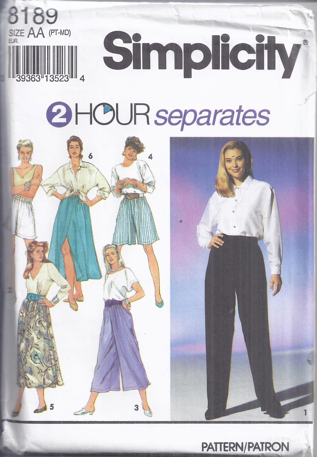 Simplicity Pattern # 8189 From 1992. Misses Split Skirt, Pants, Shorts ...
