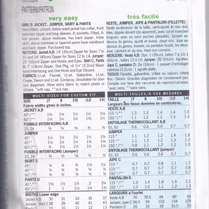 Butterick 5100 Sewing Pattern From 1997. Girl's Jacket | Etsy