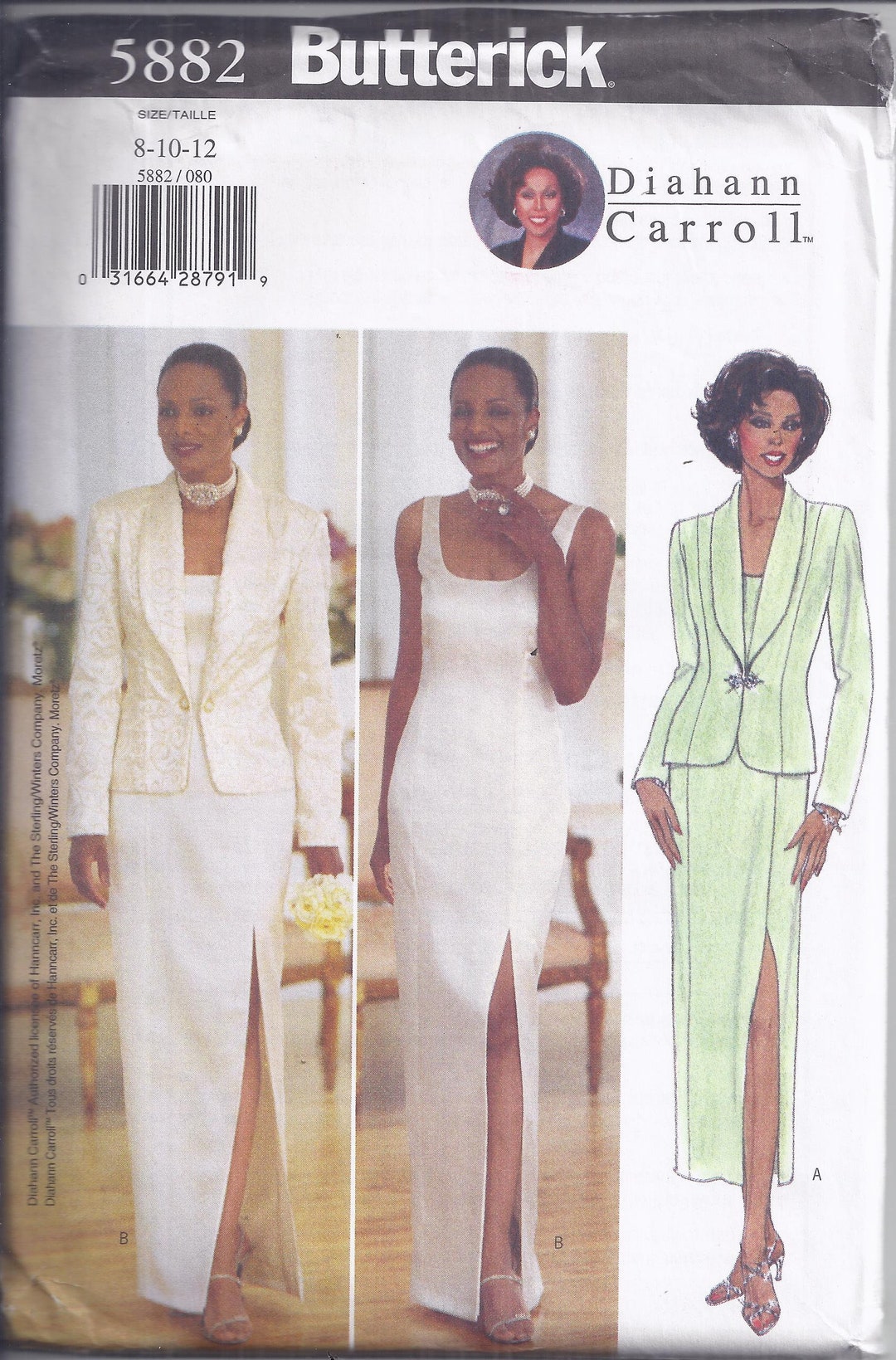 Butterick 5882 Sewing Pattern From 1998. Misses Jacket and Dress. Bust ...