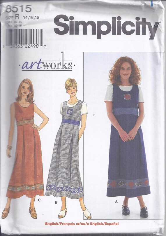 Simplicity 8515 Sewing Pattern From 1998. Misses Dress or - Etsy
