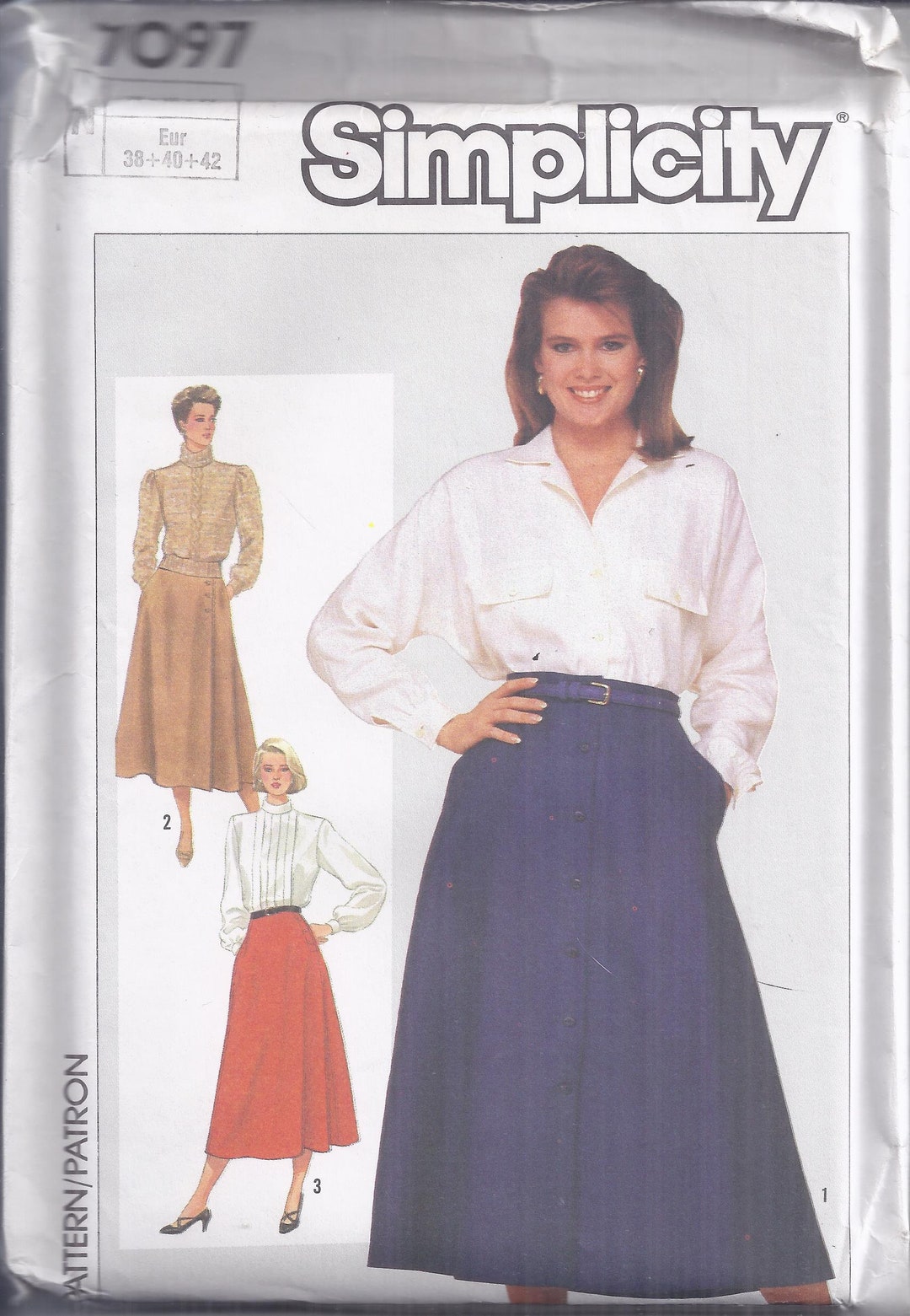 Simplicity Pattern 7097 from 1985. Misses Slightly Flared Skirts. Waist ...