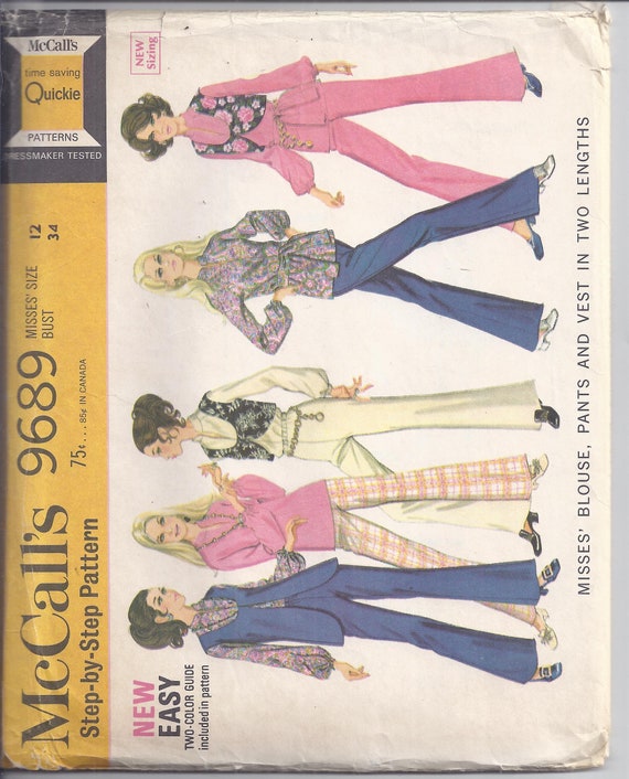 Vintage McCalls Sewing Pattern 9689 from 1969. Misses | Etsy