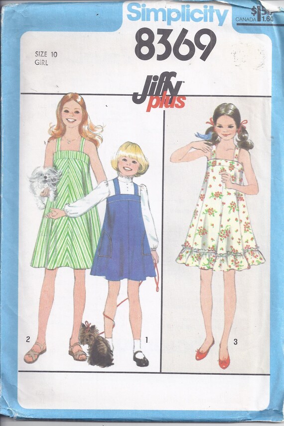 Simplicity Sewing Pattern 8369 From 1978. Girls Jiffy Sundress | Etsy