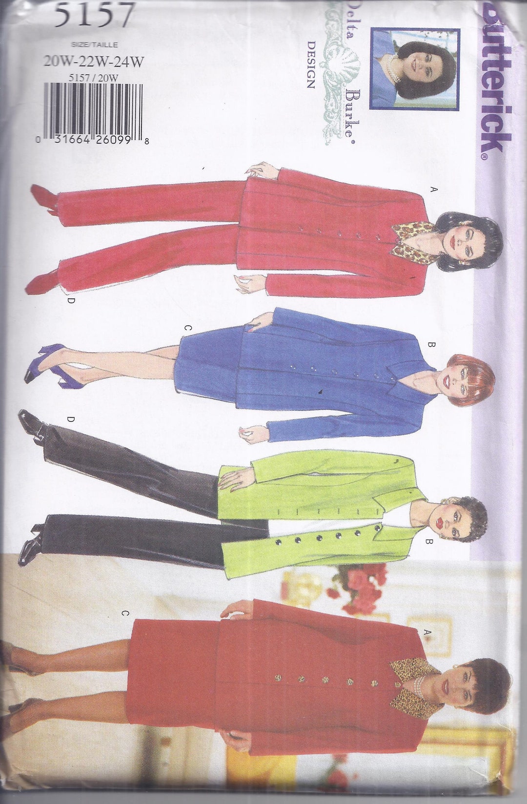 Butterick 5157 Sewing Pattern From 1997. Women's Jacket, Skirt and ...