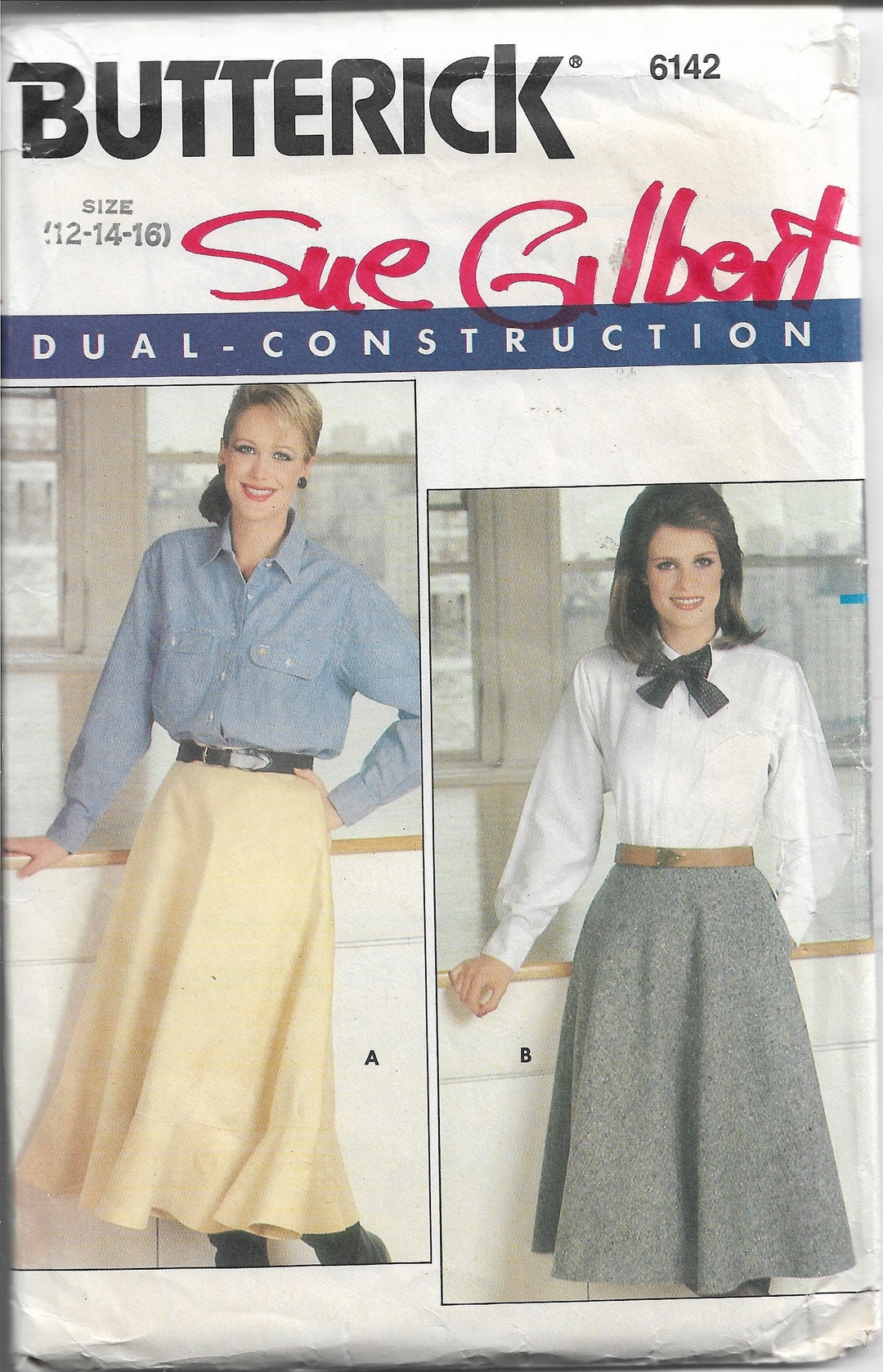 Butterick 6142 Sewing Pattern From 1980's. Misses Flared Skirt. Waist ...