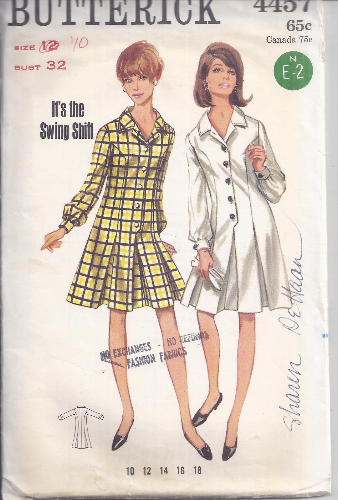Vintage Butterick 4457 Sewing Pattern From the 1960's Women's Shirt ...