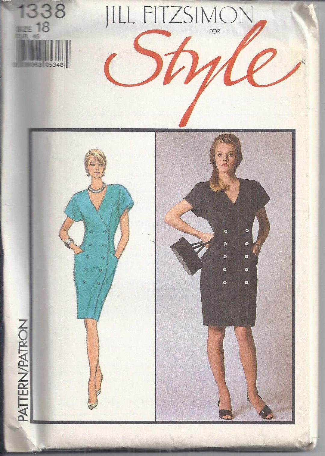 Style Sewing Pattern 1338 From 1988 Misses Dress With Extended ...
