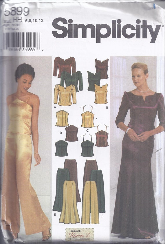 Simplicity Sewing Pattern 5899 From 2002. Misses Evening Tops - Etsy