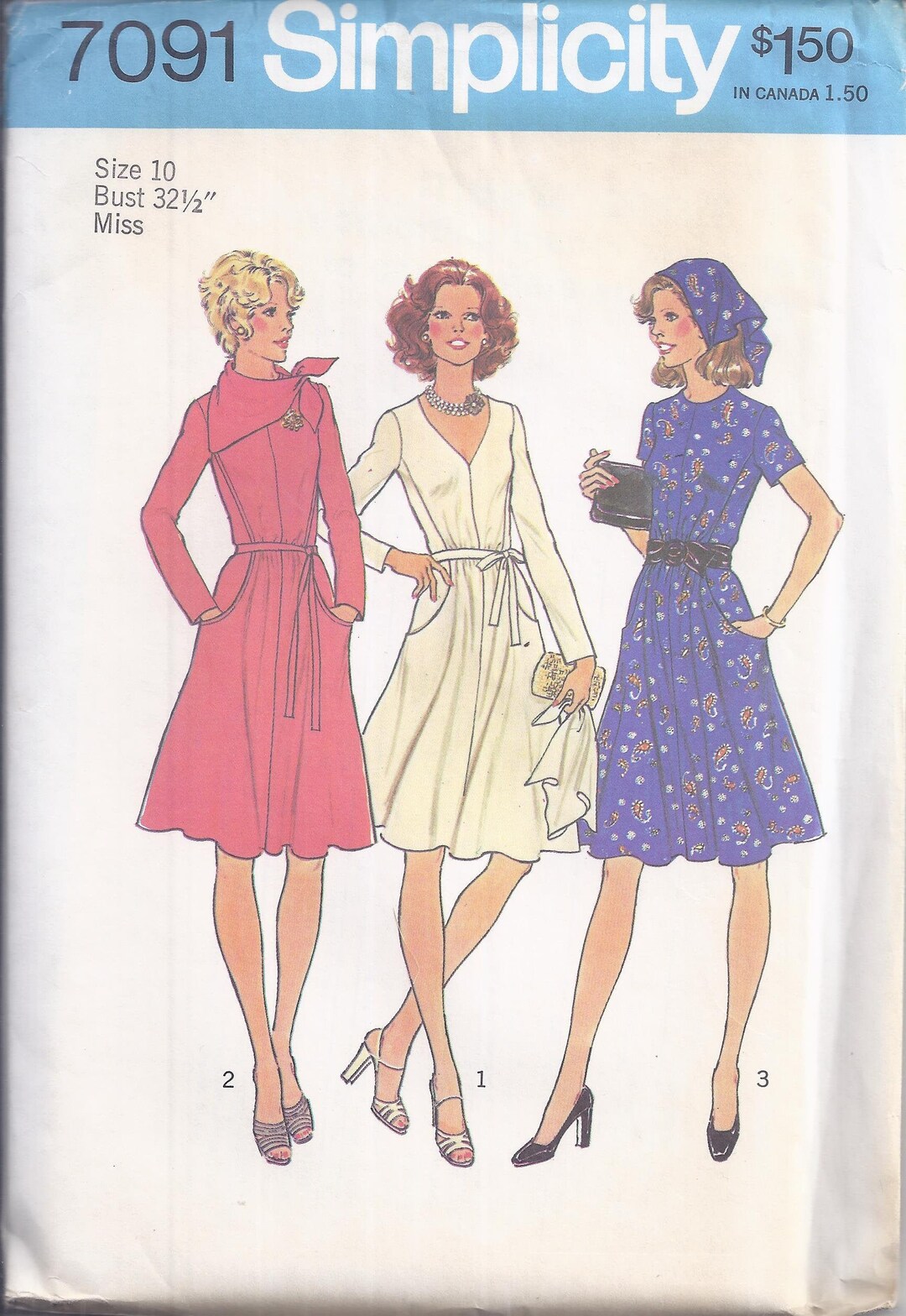Simplicity Pattern 7091 From 1975. Misses Dress and Scarf. - Etsy